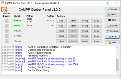 Php Xampp Control Panel No Errors But Mysql Wont Open Stack Overflow