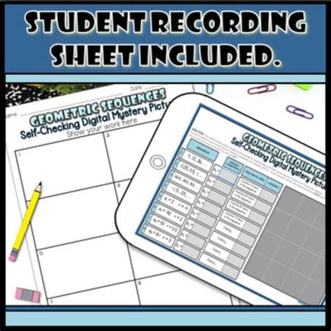 Geometric Sequences Self Checking Digital Mystery Picture Activity