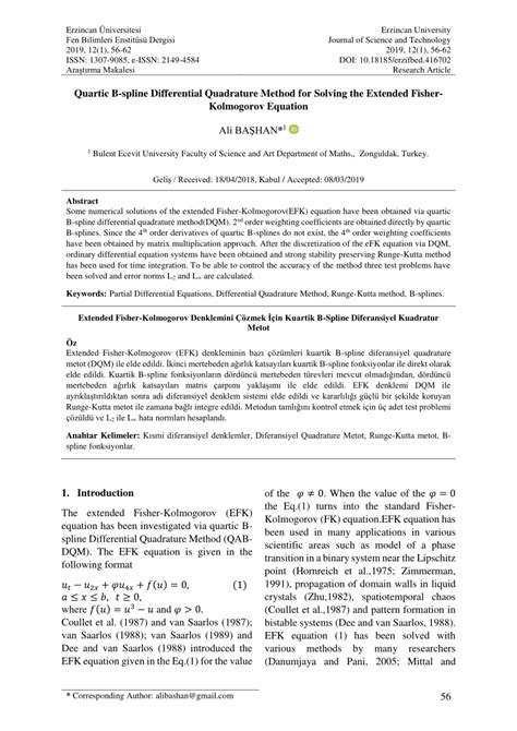 Pdf Quartic B Spline Differential Quadrature Method For Solving The