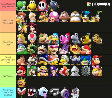 Mario Franchise Tickle Tier List By Pawsies789 On Deviantart