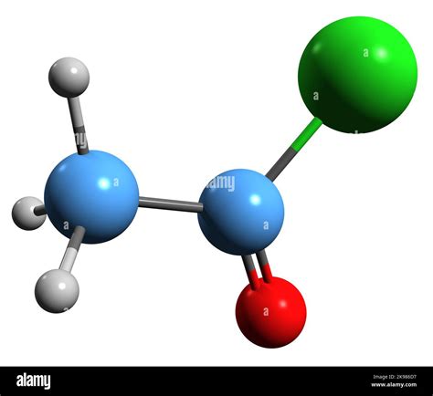 3d Image Of Acetyl Chloride Skeletal Formula Molecular Chemical Structure Of Acyl Chloride