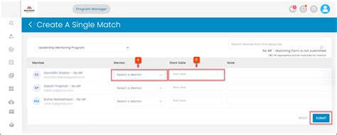 Create A Match In Single Matching Process Mentoring Complete
