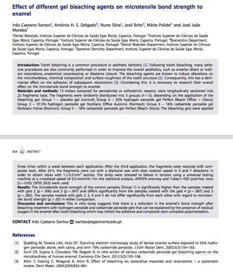 Pdf Effect Of Different Gel Bleaching Agents On Microtensile Bond Strength To Enamel