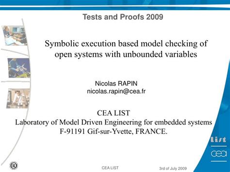 Ppt Symbolic Execution Based Model Checking Of Open Systems With Unbounded Variables