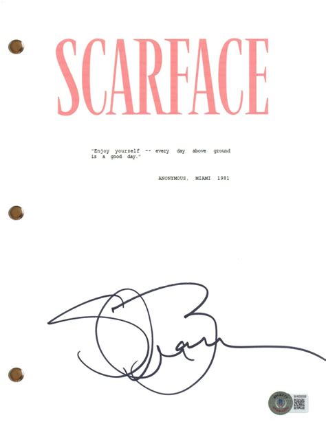 Steven Bauer Autographed Signed Autograph Scarface Movie Script Screenplay Beckett Coa