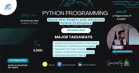 Python Programming Advanced Level Workshop Air University Islamabad
