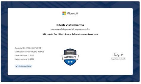 Ritesh Vishwakarma On Linkedin Happy To Share That I Have Renewed Microsoft Az104