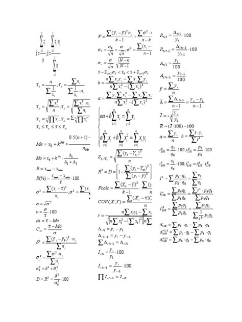 Formula Statistics Pdf