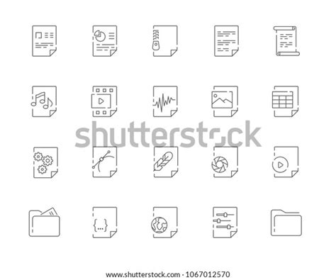 Simple Set File Types Vector Line Stock Vector Royalty Free 1067012570 Shutterstock