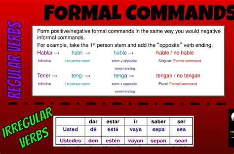 Formal Commands Form Positive Negative Formal Commands In The Course Hero