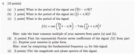 solved what is the period of the signal cos 2 pi 3 t