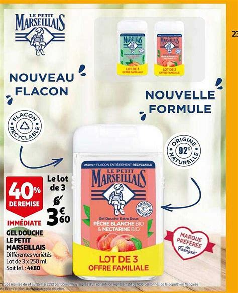 Promo Gel Douche Le Petit Marseillais Chez Auchan Icatalogue Fr