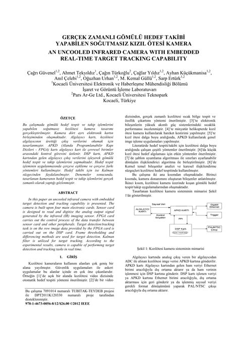 Pdf An Uncooled Infrared Camera With Embedded Real Time Target Tracking Capability