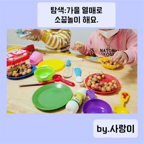 호반아이사랑♡ 만1세발달과정발달특성발달수준 3세놀이 3세발달과정 탐색가을열매로소꿉놀이해요 소근육도구활용하기 사회성발달 자연탐구