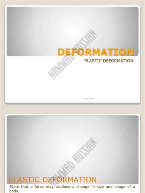Deformation Hammad Hussain Pdf Deformation Engineering Elasticity Physics