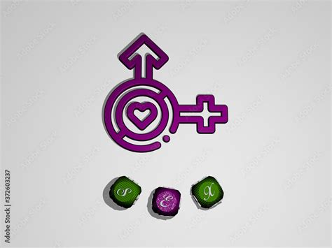 sex text around the 3d icon 3d illustration for background and concept