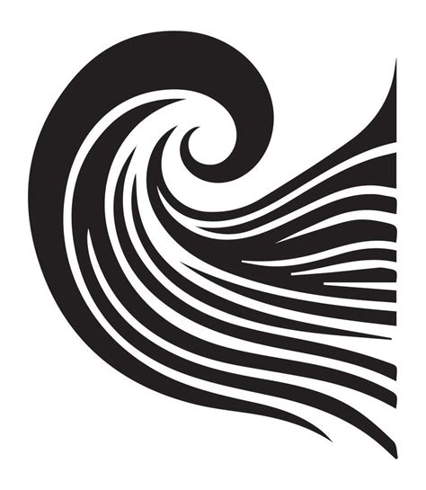 Abstract Water Wave Silhouettes On A White Background 57221077 Vector