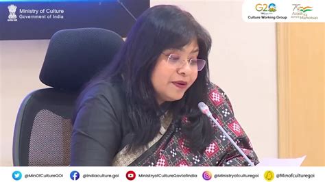 Smt Lily Pandeya Co Chair Indias G20org Culture Working Group And Joint Secretary Ministry