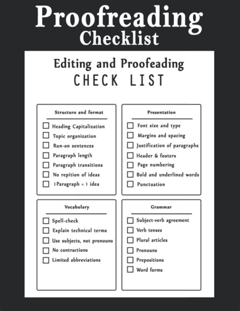 Proofreading Checklist A Key To Catching Errors Writing Help Checklist Desertcart India