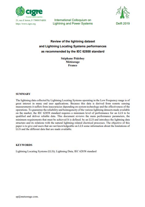 Lightning Data And Location Performance Iec 62858