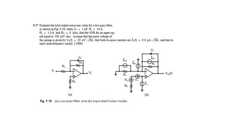 Solved Estimate The Total Output Noise Rms Value For A Chegg