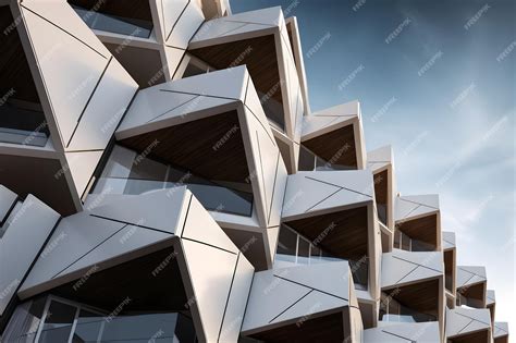 Premium Ai Image Modern Apartment Building Facade With Angular Design