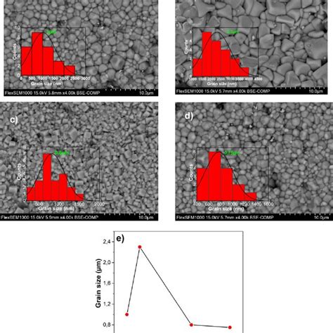 scanning electron micrographs sem and grain size distribution