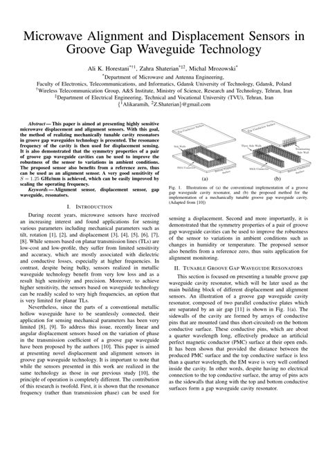 Pdf Microwave Alignment And Displacement Sensors In Groove Gap Waveguide Technology