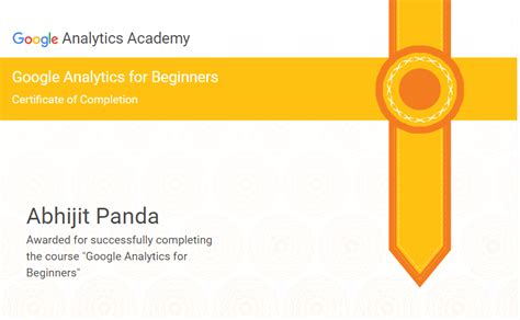 Google Analytics Individual Certification Abhijit Panda