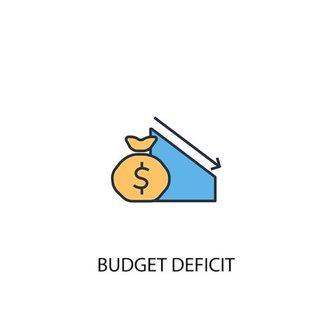 Premium Vector Budget Deficit Concept 2 Colored Line Icon Simple