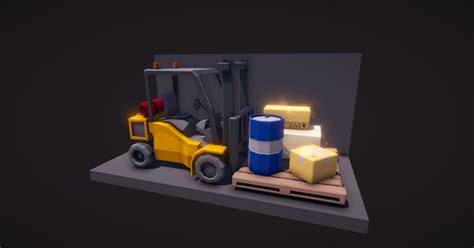 Low Poly Forklift 3d Industrial Unity Asset Store