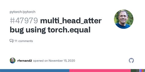 multi head attention forward bug using torch equal · issue 47979
