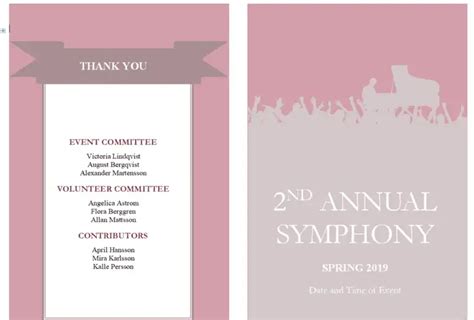15 Customizable Event Program Templates WORD Word Excel Formats