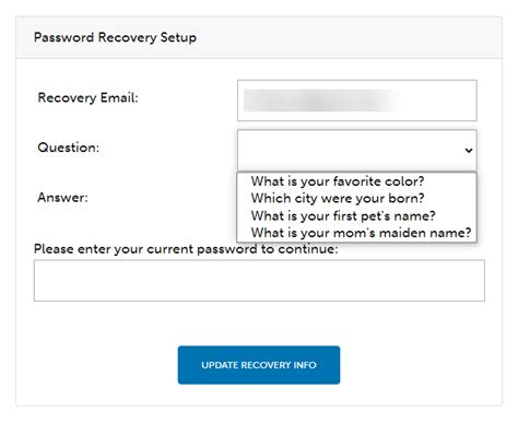 Setting Up Voice Mail Pin Password Recovery Information Support