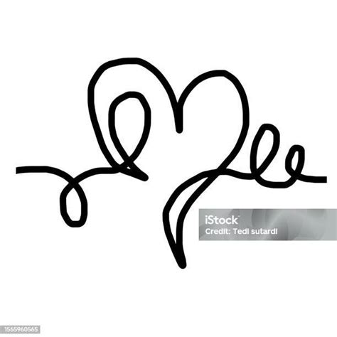 Love Continuous Line Script Cursive Text Lovedoodle Style Stock