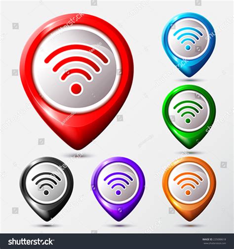Set Map Location Wifi Icons Vector Stock Vector Royalty Free Shutterstock