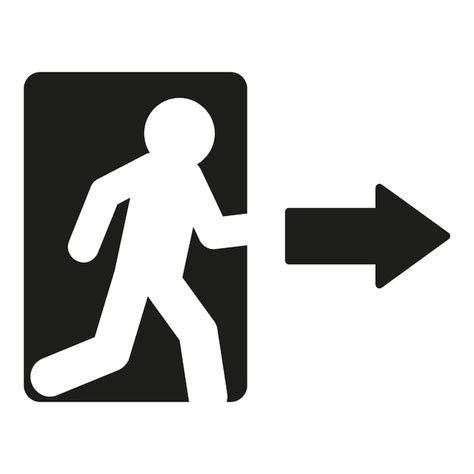 Premium Vector Exit Sign Icon Simple Vector Fire Alarm People Evacuation