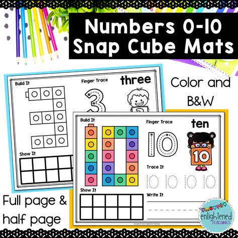 Pastel Number Snap Cube Mats Fine Motor Skills Numbers To 10 Snap Cube Number Mats Made By