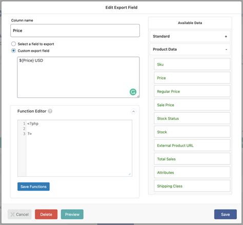 Combine And Process Multiple Data Elements Into A Custom Export Field