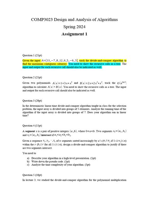Comp3023 24s Assignment 1 Pdf Time Complexity Discrete Mathematics