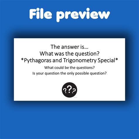 What Was The Question Pythagoras And Trigonometry Edition Andy