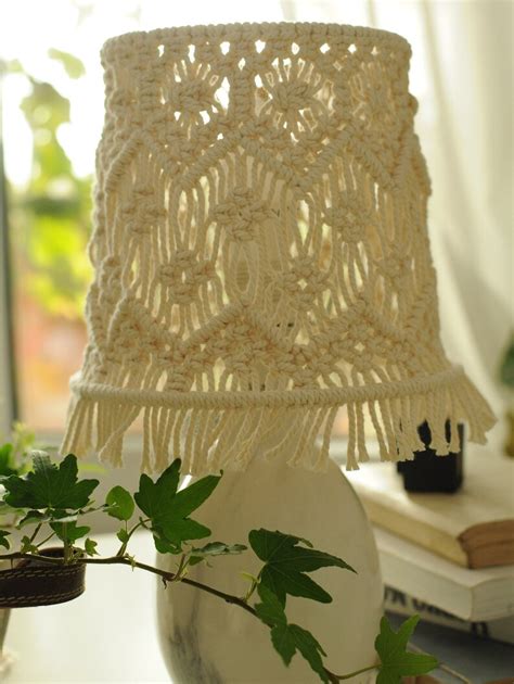 Lamp For Table With Macrame Lamp Shade Small Macrame Lamp Etsy