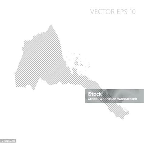 Striped Map Of Eritrea Vector Abstract Eritrea Map With Gray Diagonal Lines Stock Illustration