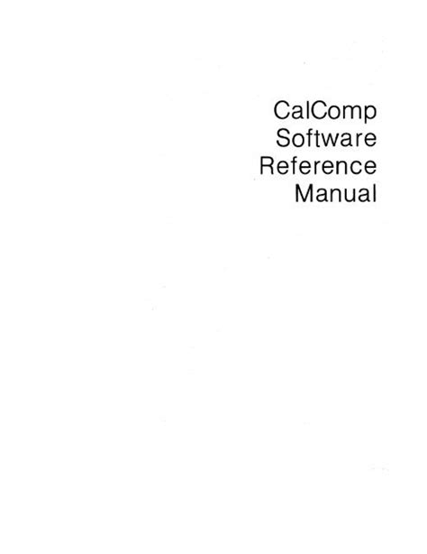 Calcomp Software Reference Manual