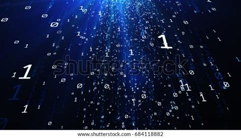 Technology Background Binary Code Flying Through Stock Illustration
