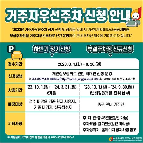 중구 거주자 우선주차
