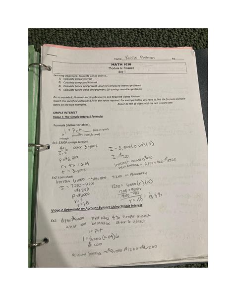 Math 1030 Finance 1 Calculate Simple Interest 2 Calculate Compound