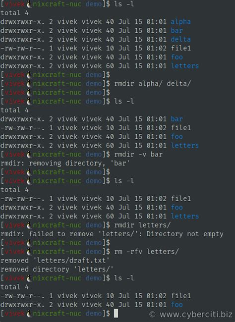 Linux Delete Folder Using Rmdir And Rm Command NixCraft