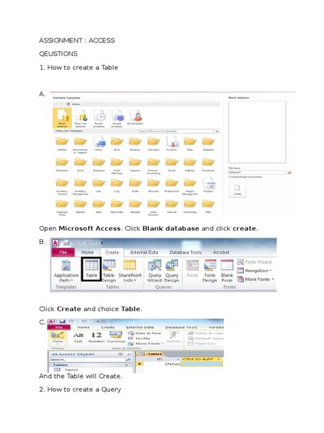 Assignment Access Pdf