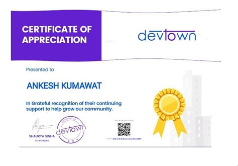 𝗔𝗻𝗸𝗲𝘀𝗵 𝗞𝘂𝗺𝗮𝘄𝗮𝘁 on linkedin certificate devtown
